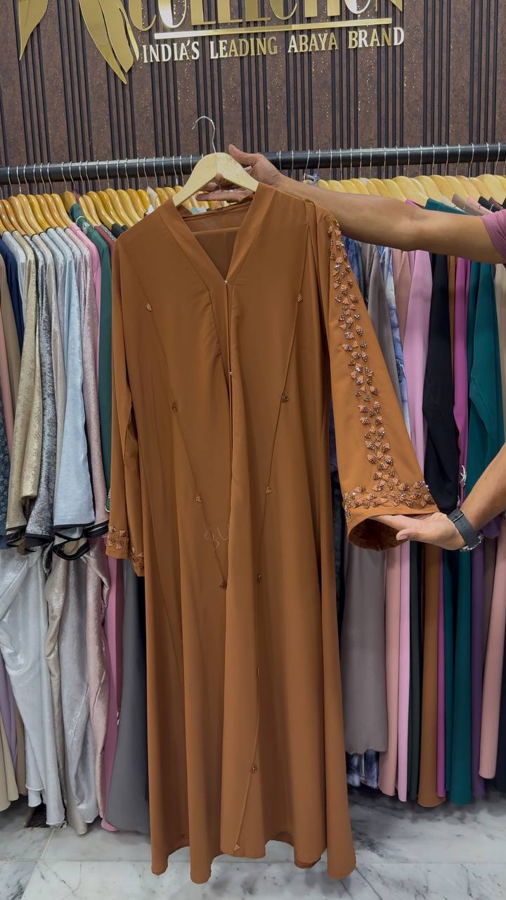 AL-HANA FRONT OPEN ABAYA | COPPER
