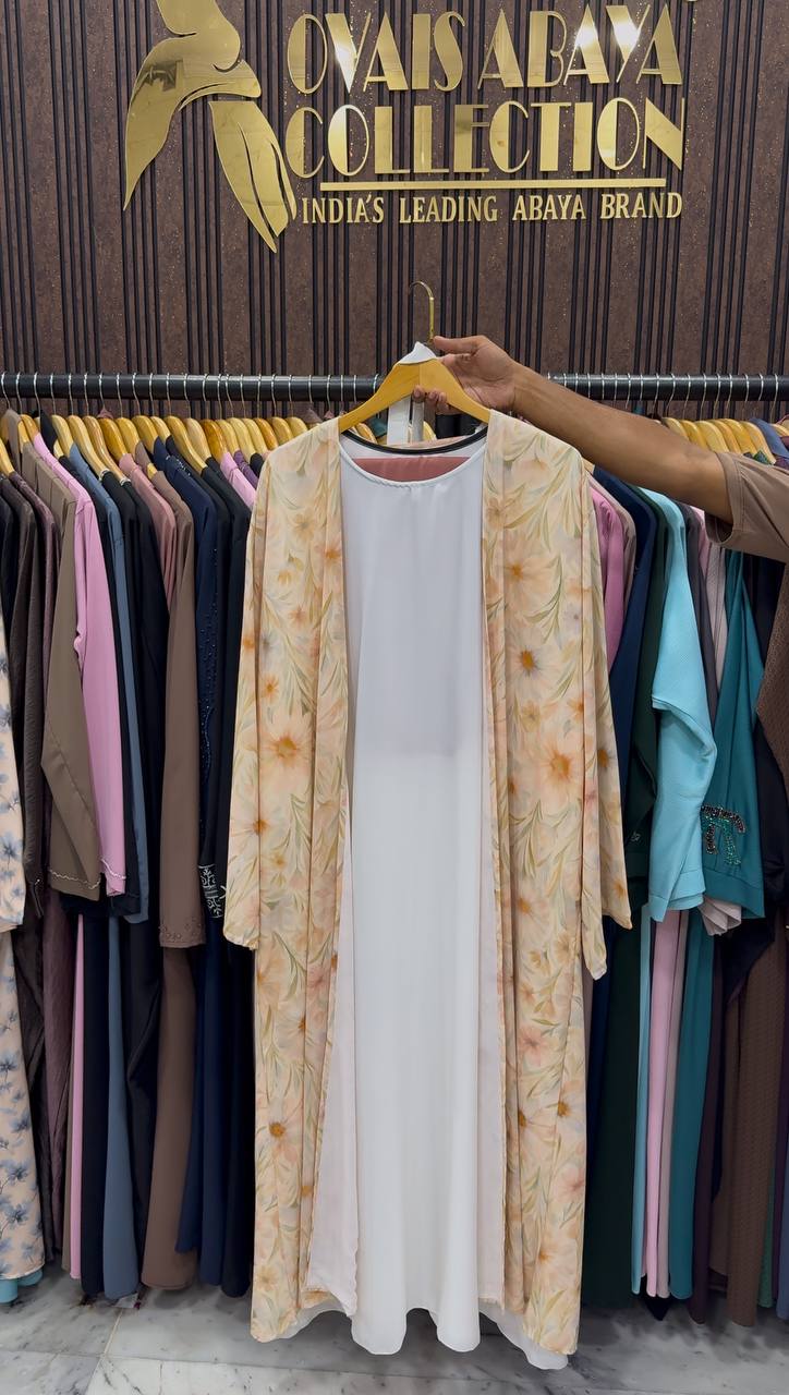 SADAF DOUBLE SHRUG ABAYA | GOLDEN