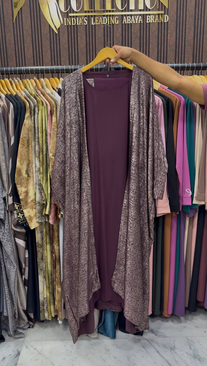 AZRAH KOREAN PRINT ABAYA | SHADE-15