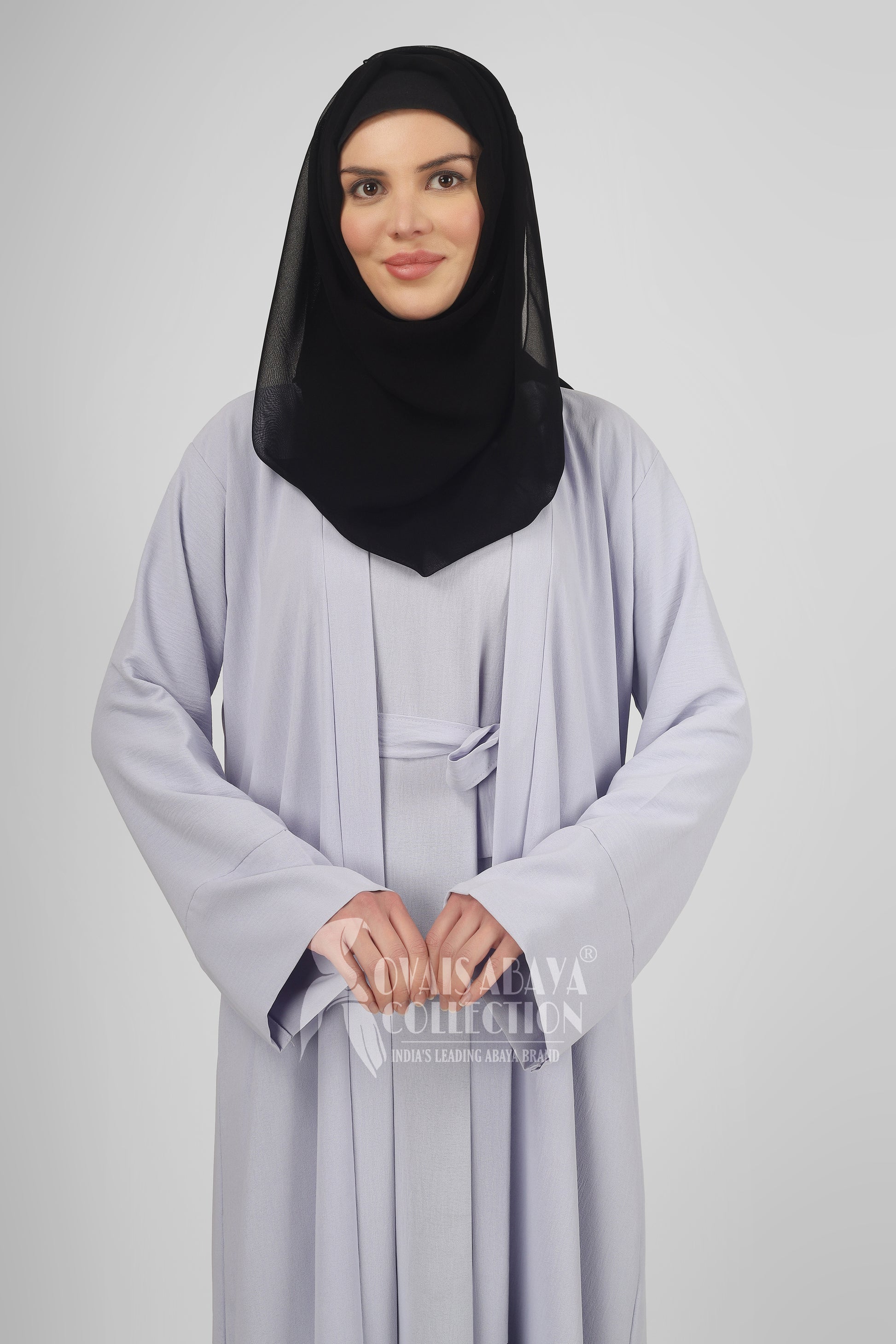 Original Dubai Crush Double Shrugs Abaya LIL LAVENDER ( Limited - Stoc – Ovais Abaya Collection