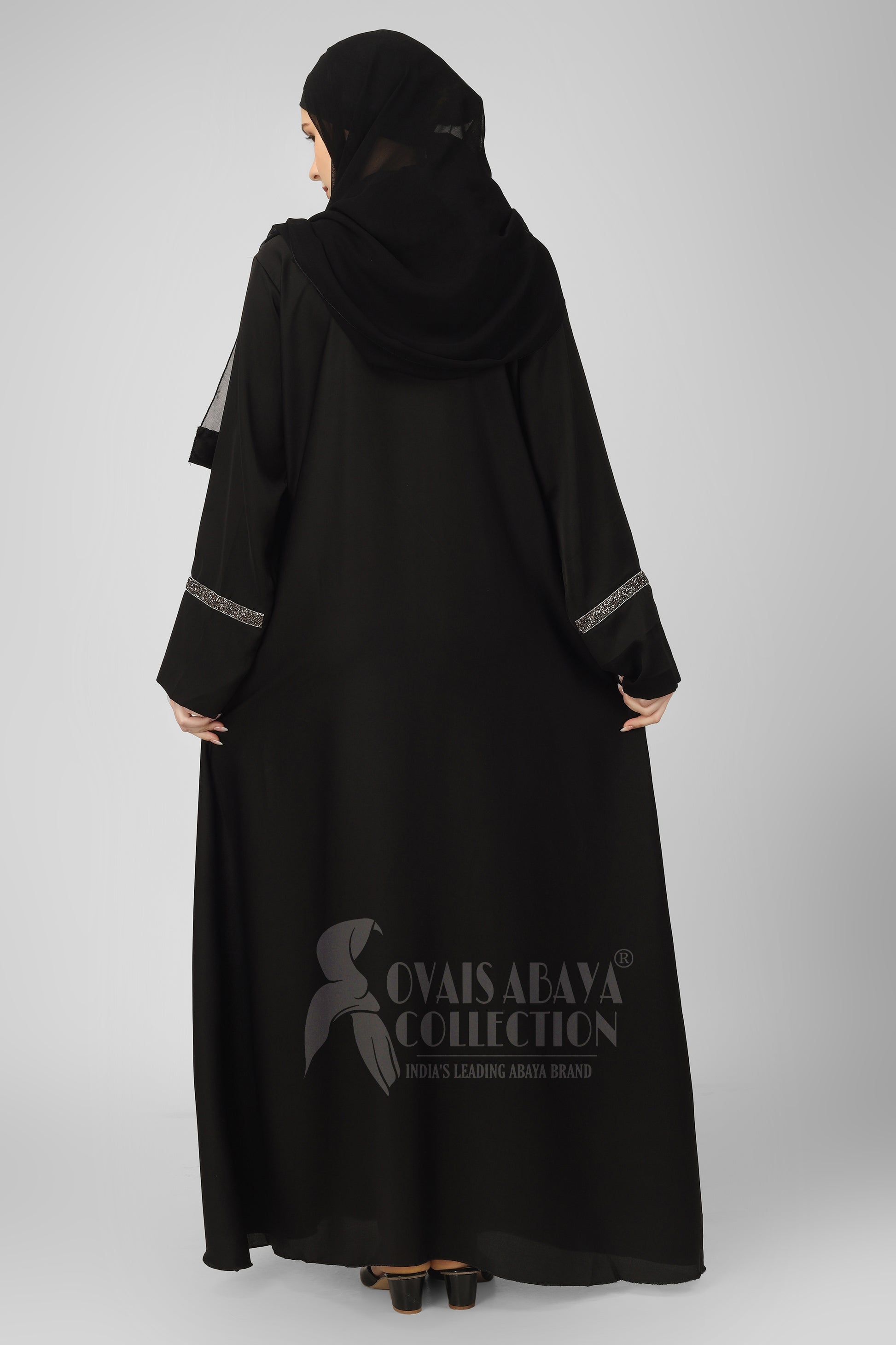 LAIBA Imported Stone Lace abaya - BLACK ( NEW LAUNCH ) – Ovais Abaya ...