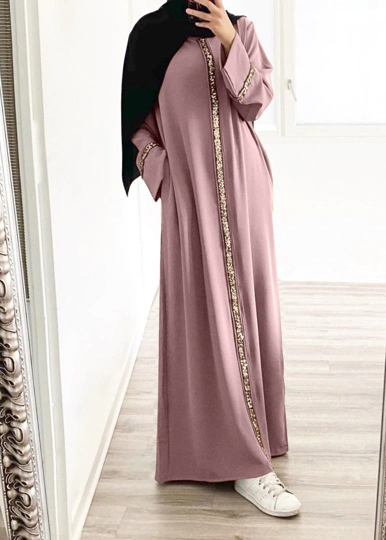 LAIBA Imported stone lace abaya ( New Launch ) LITE PINK