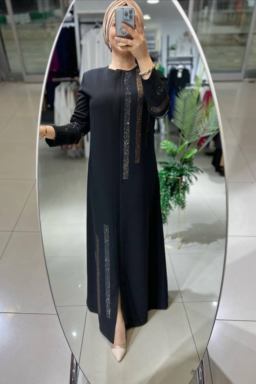 SAIMA ZIPPER ABAYA | BLACK